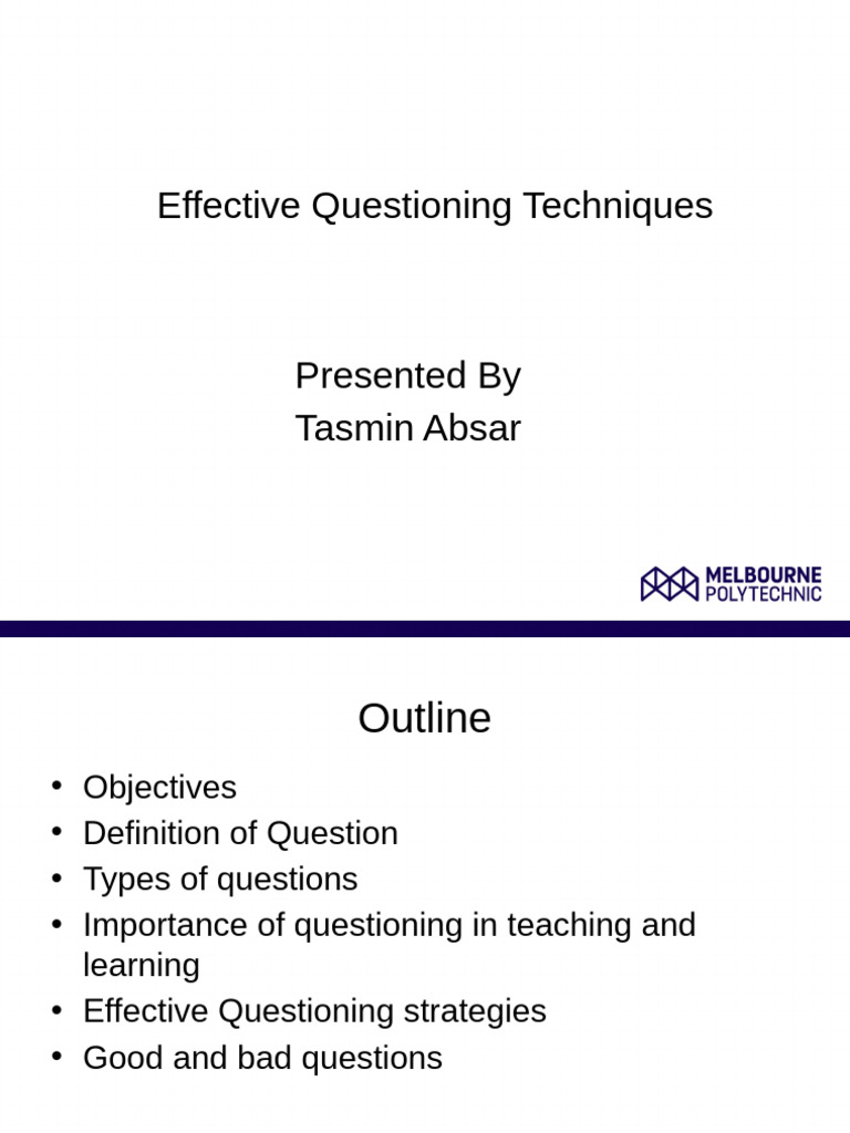 Effective Questioning Techniques | PDF | Question | Learning