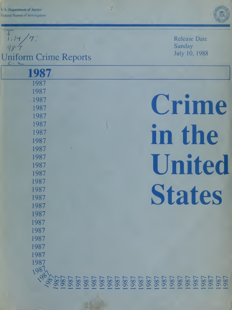 Uniform Crime Repo 1987 Unit | PDF | Uniform Crime Reports | Robbery