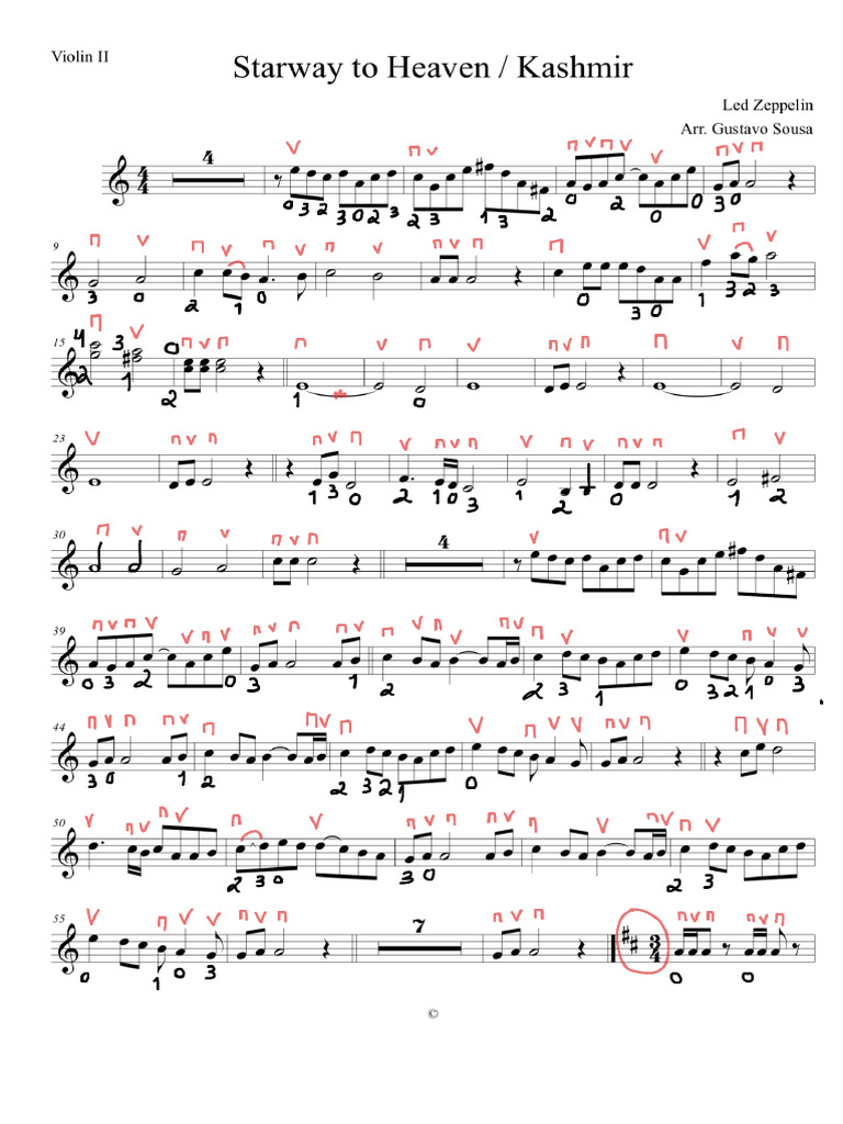 Starway To Heaven - Violin II | PDF