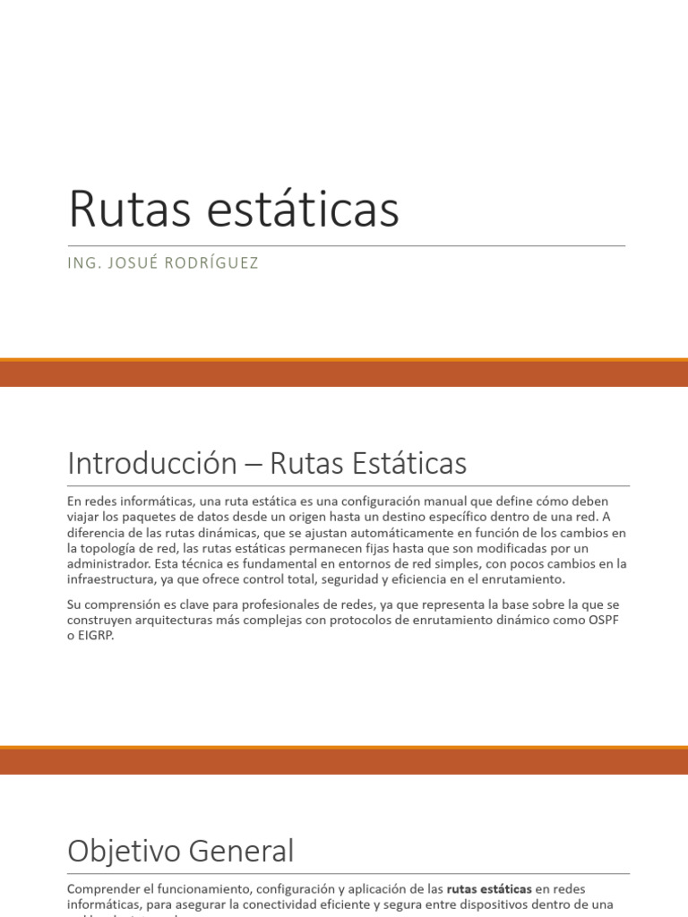 Configuración de Rutas Estáticas en Redes | PDF | Enrutador ...