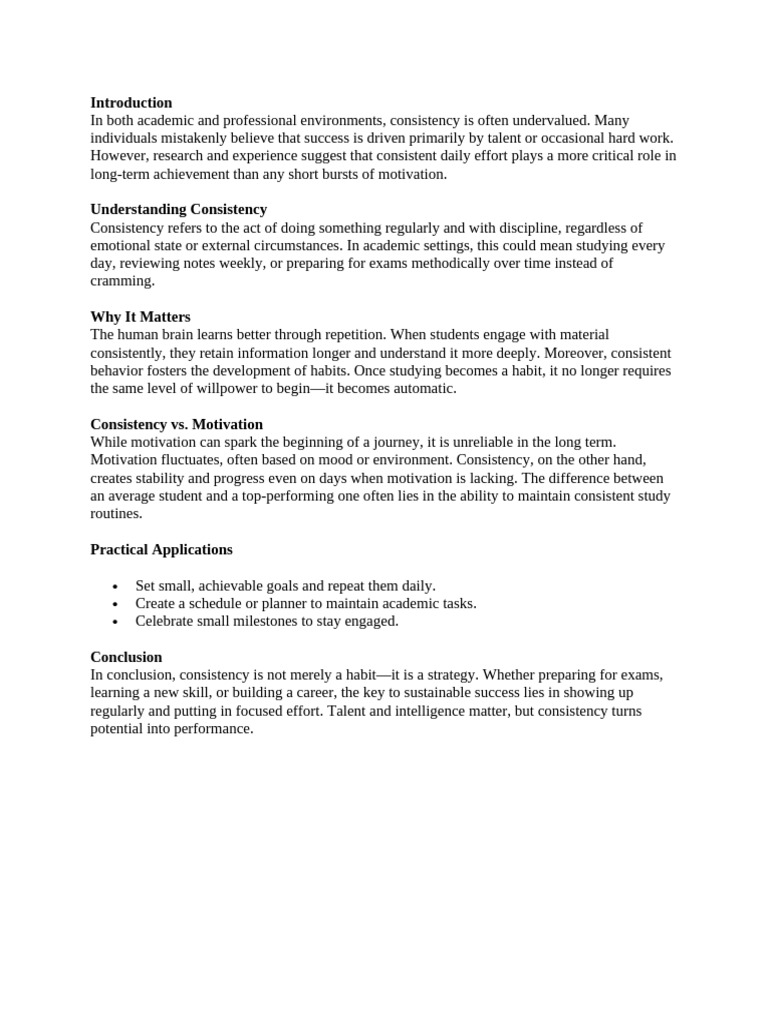 Daily Targets for Consistent Success | PDF