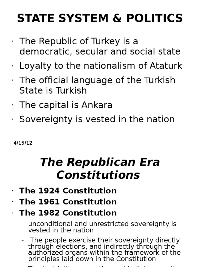 Turkey's 1982 Secular Constitution Overview | PDF | Politics | Law