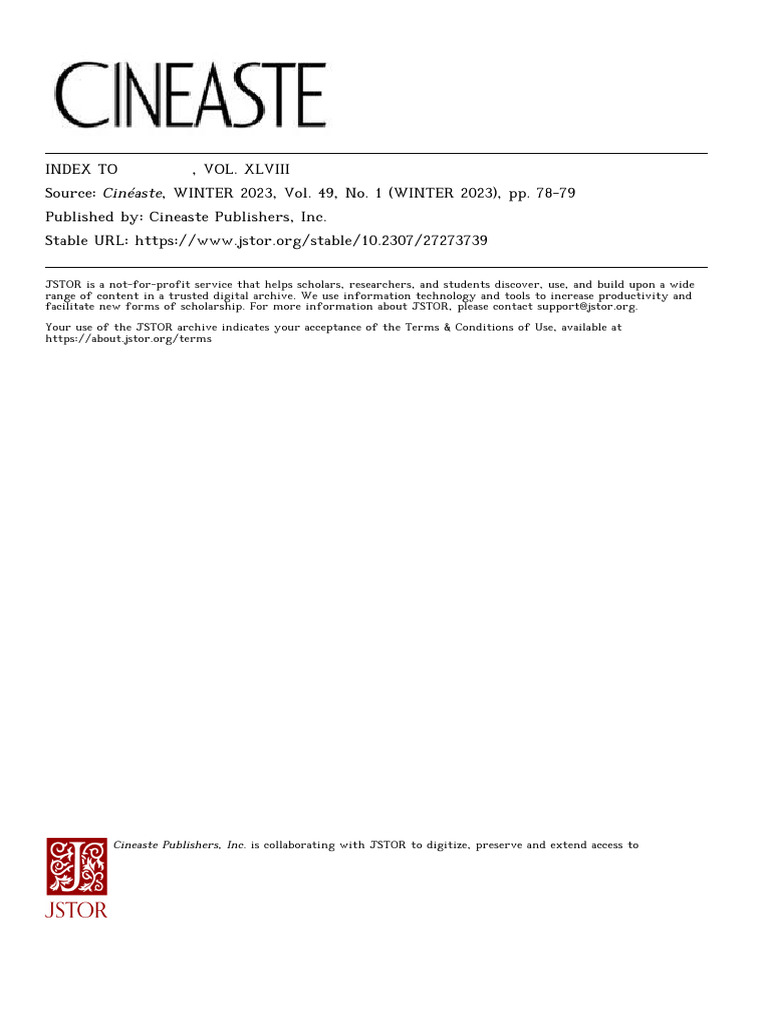 Daniel Yacavone in Cineaste Index | PDF
