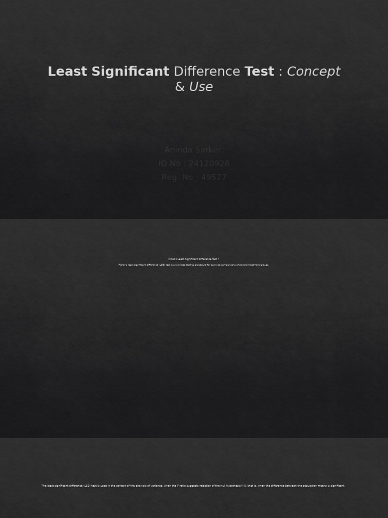 Least Significant Difference Test | PDF | Analysis Of Variance | Statistics