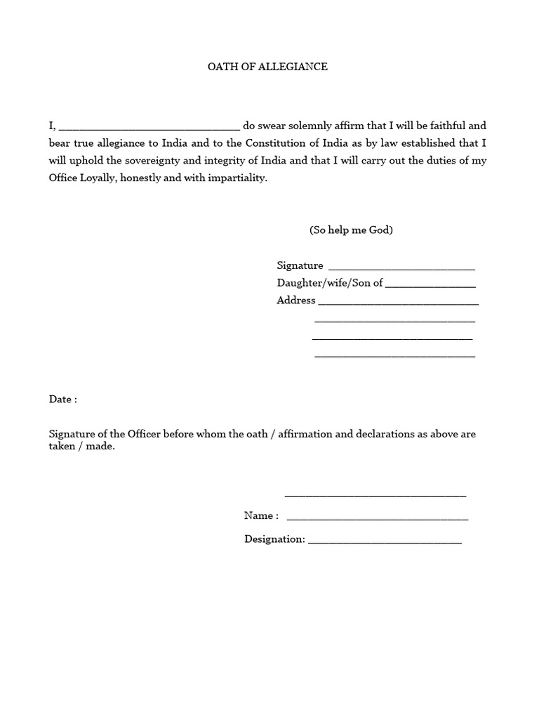 Oath of Allegiance | PDF