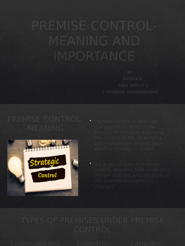 Understanding Premise Control in Strategy | PDF | Electric Vehicle ...
