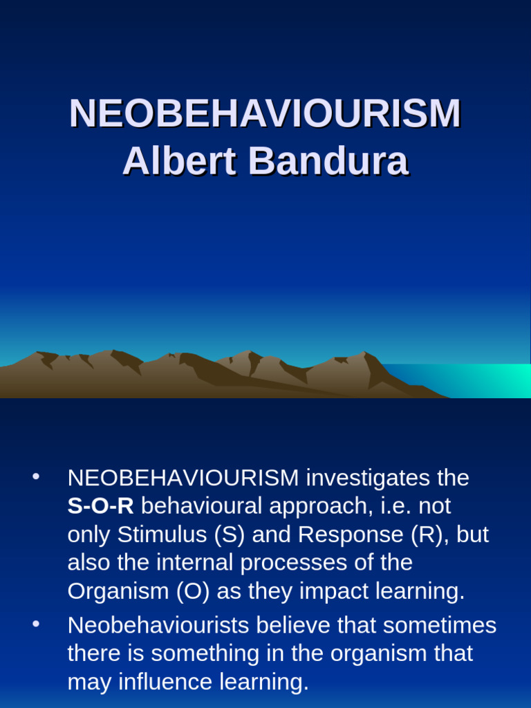Albert Bandura - Neobehaviourism | PDF | Learning | Behaviorism