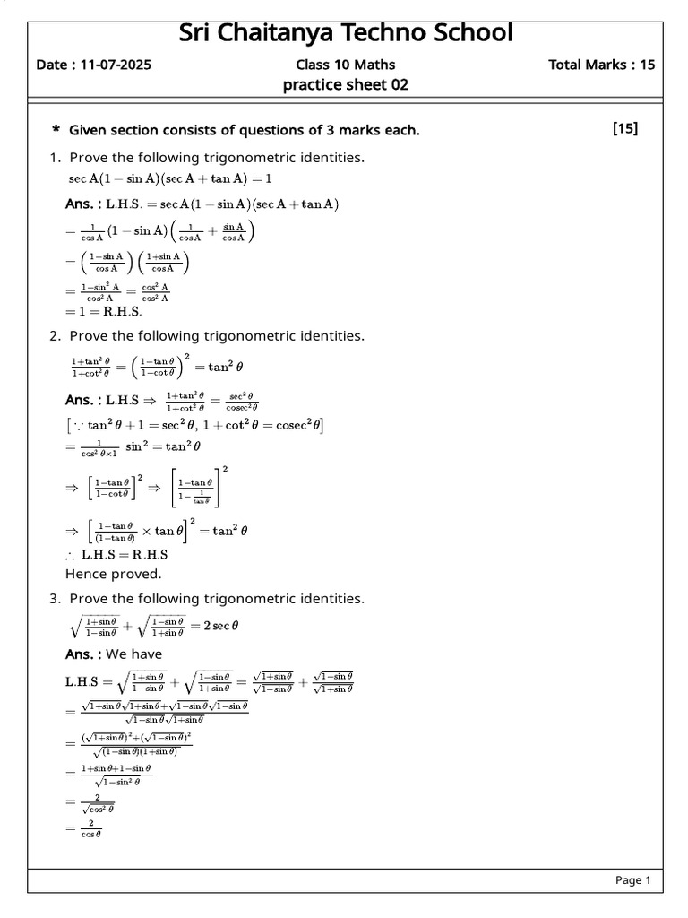 Proving Trigonometric Identities | PDF | Trigonometry | Trigonometric ...