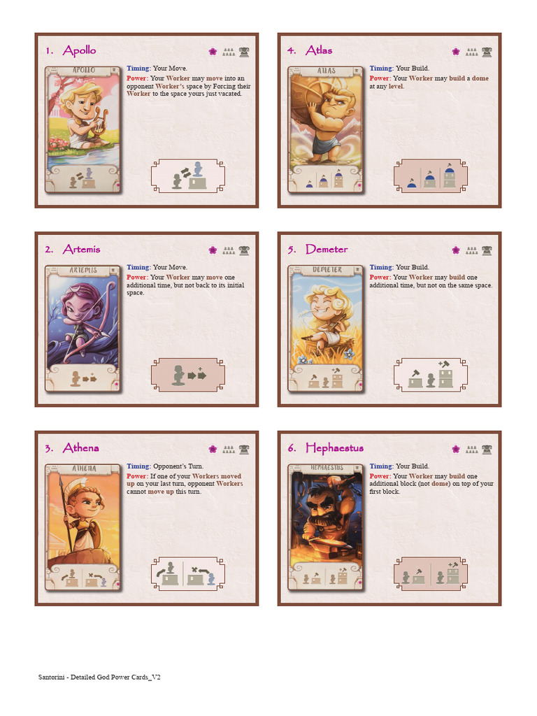 Santorini God Power Cards Explained | PDF | Greek Deities | Ancient ...