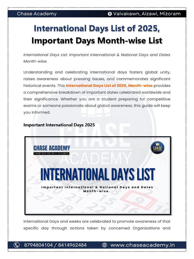 International Days List | PDF