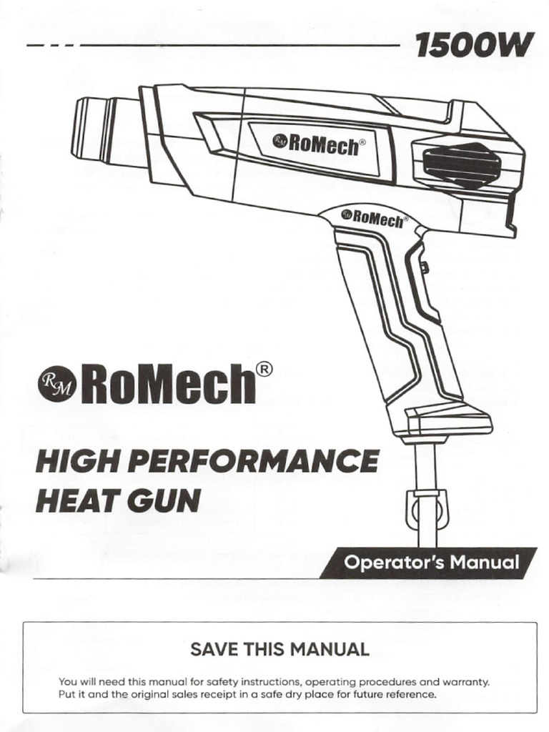 RoMech High Performance Heat Gun 1500W | PDF