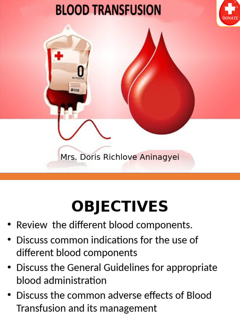 Blood Transfusion Guidelines and Components | PDF | Blood Transfusion ...