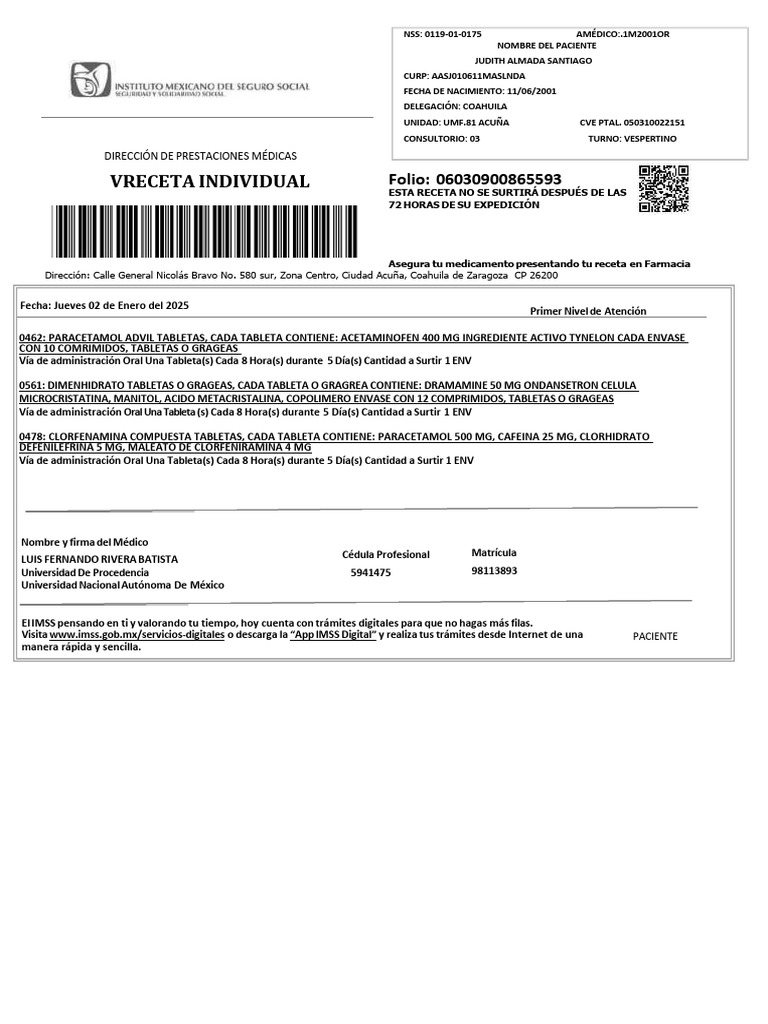 Receta Unidad 81 ACUÑA | PDF | Tableta (Farmacia) | Ciencias farmacéuticas