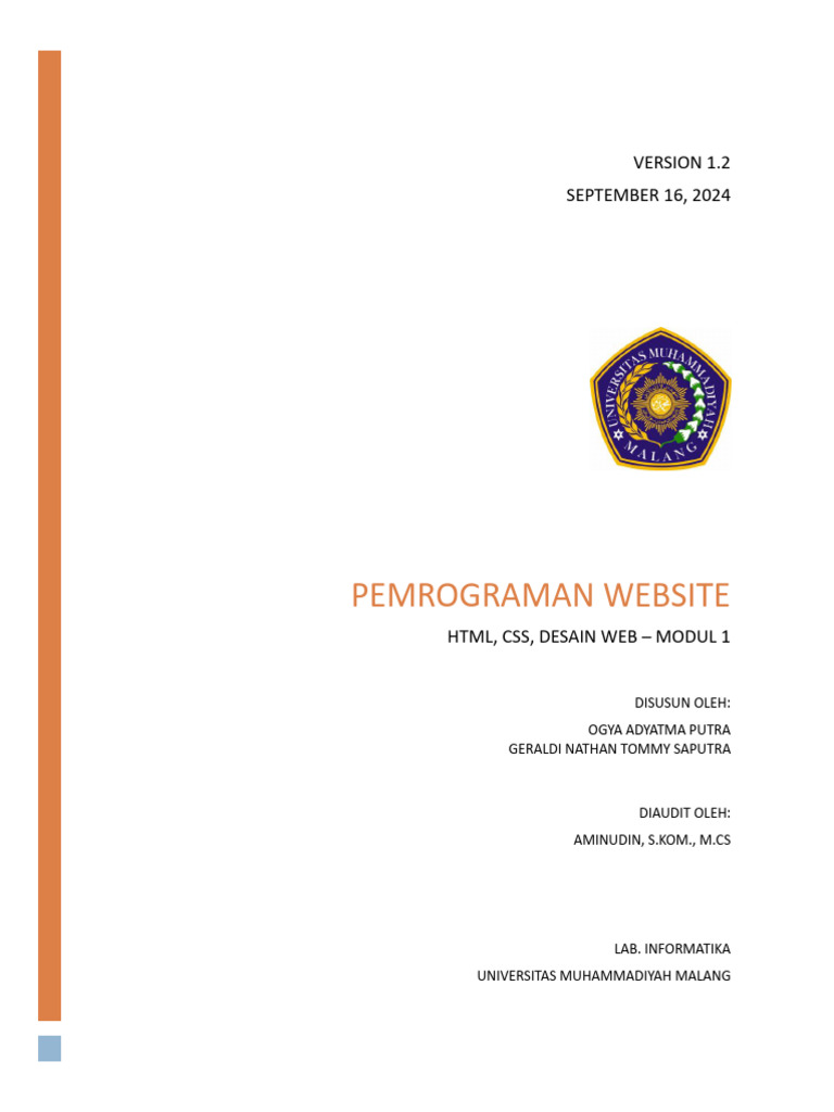 MODUL 1 - Pemrograman Web - v1.2 | PDF
