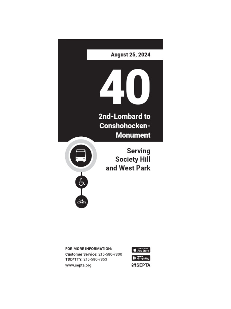 SEPTA Route 40 Bus Schedule Overview | PDF | Philadelphia