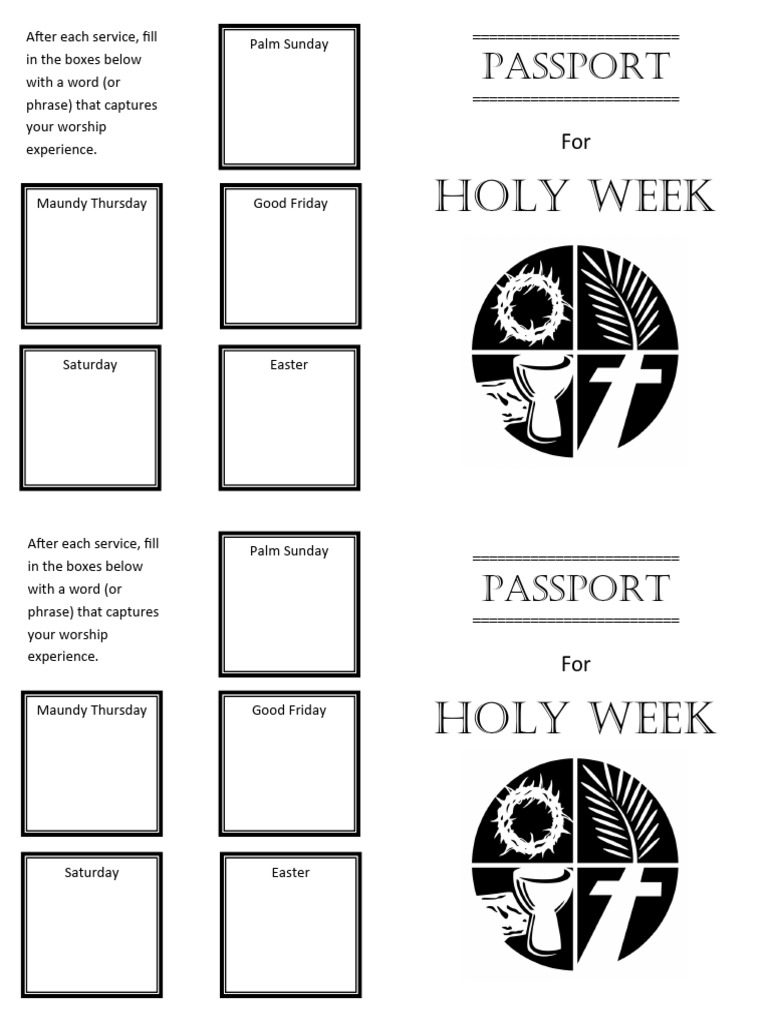 Holy Week Worship Passport Guide | PDF | Lord's Prayer | Christian ...