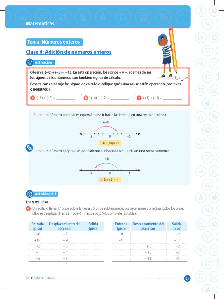 Guia 2 Enteros Septimo | PDF | Entero | Sustracción