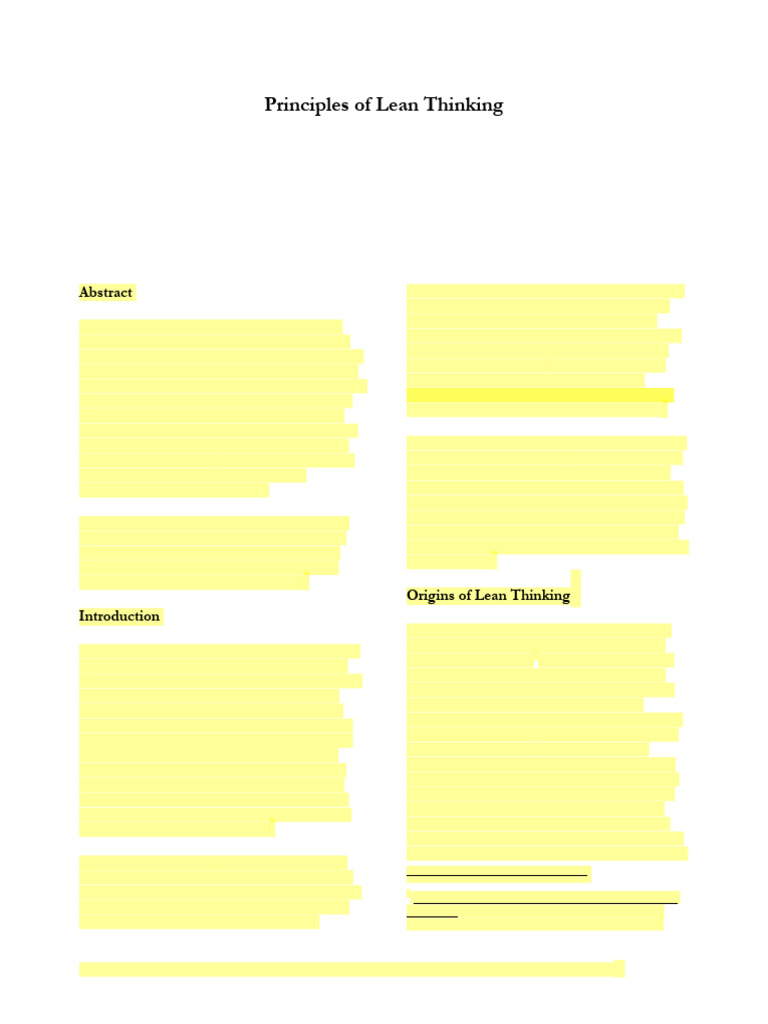 Lean Thinking Principles Explained | PDF | Lean Manufacturing | Supply ...