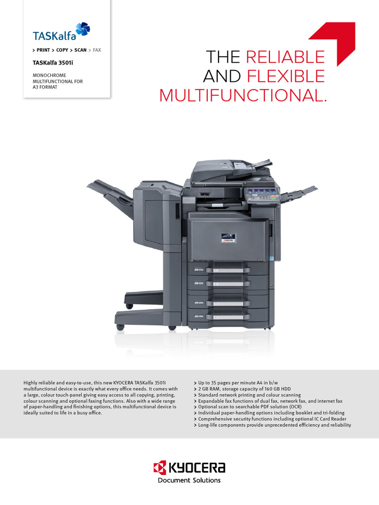 Kyocera TASKalfa 3501i Overview | PDF | Image Scanner | Fax