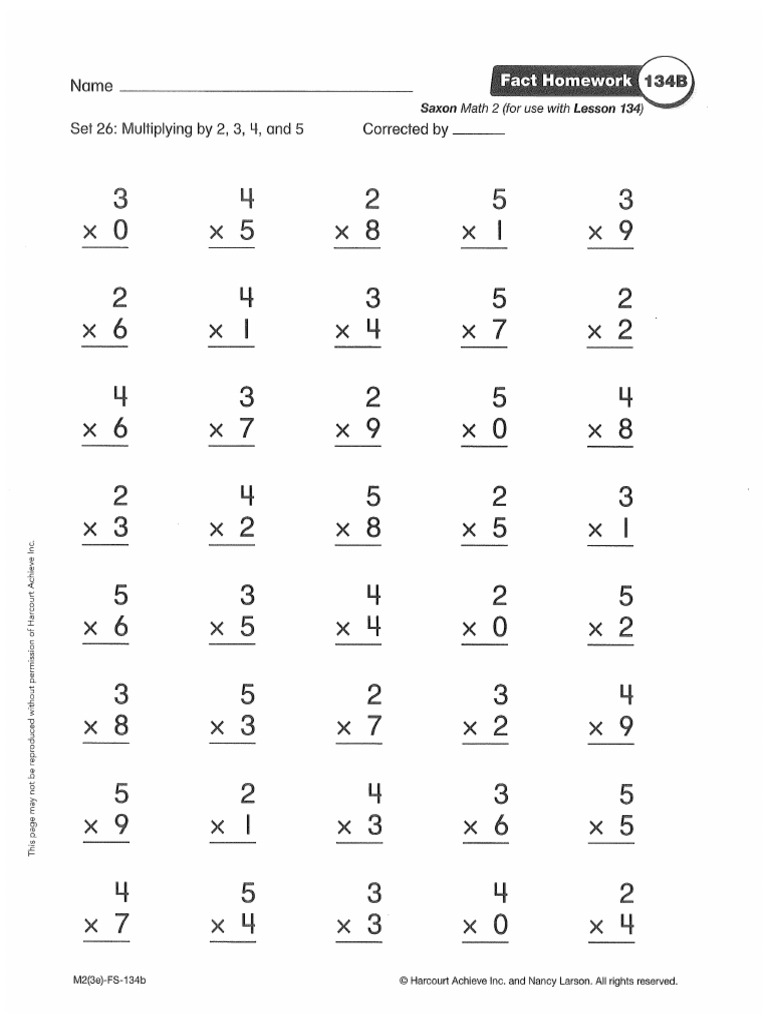Multiply by 3 Worksheet | PDF
