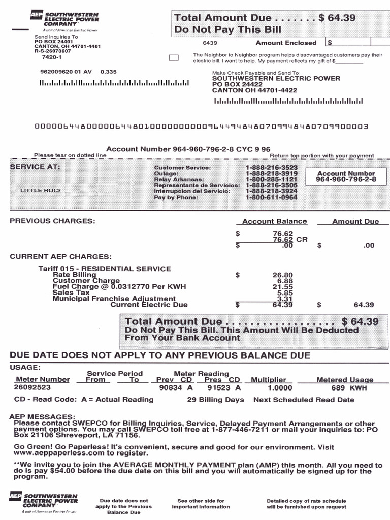 UK Electricity Bill Summary | PDF