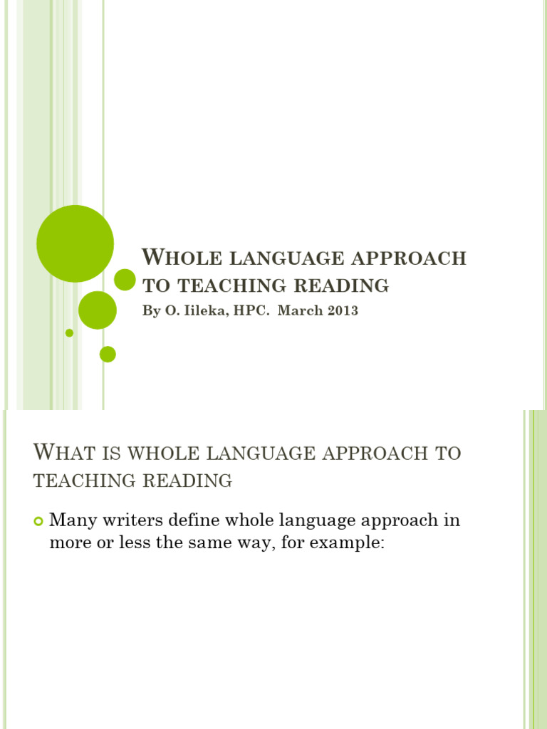 LEP 3700 Whole Language Approach | PDF | Phonics | Communication