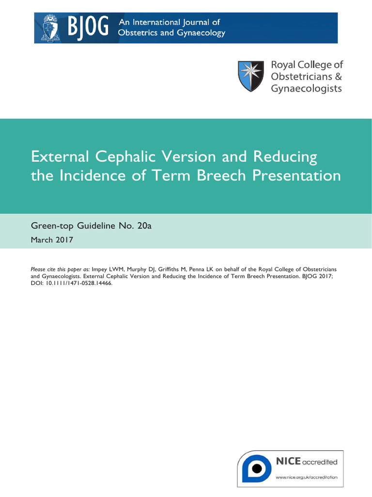 ECV Guidelines for Breech Presentation | PDF | Childbirth | Caesarean ...