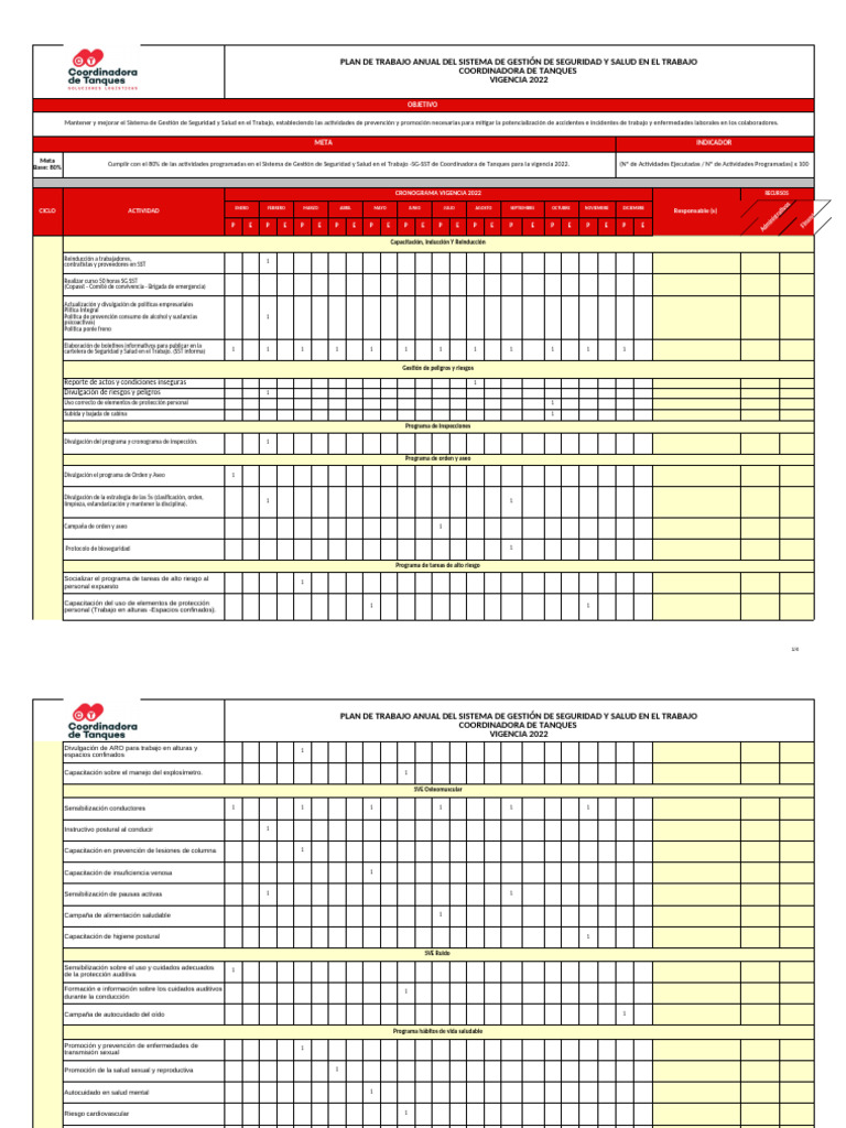Ejemplo de Plan Formacion | PDF | Higiene | Seguridad vial
