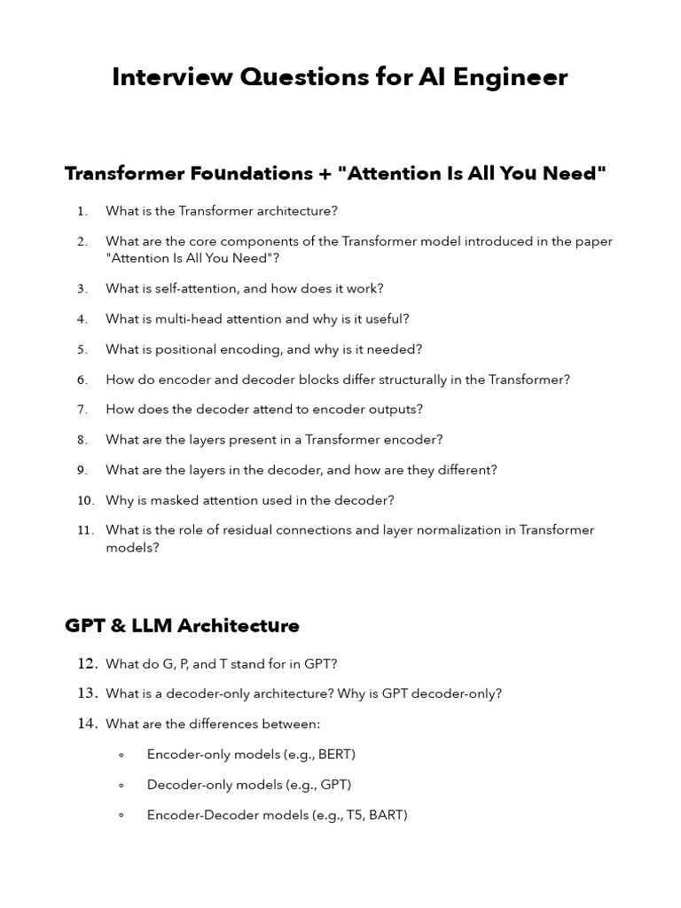 Ai Engineer Interview Questions Guide Pdf Artificial Intelligence