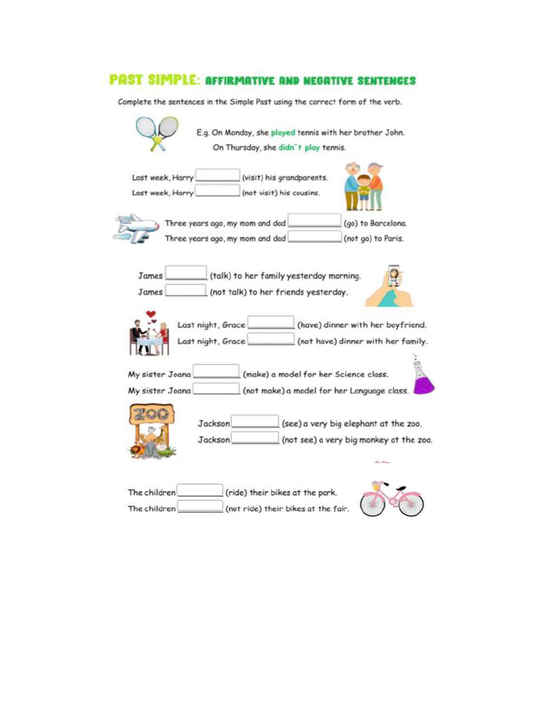 Simple Past - Aff and Neg | PDF
