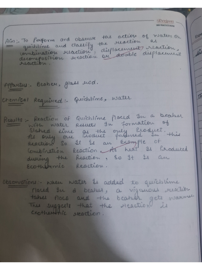 Class 10th CHEMISTRY Practicals 2024 | PDF