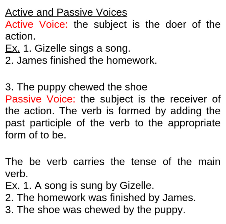 Active and Passive Voice Exercises | PDF | Verb | Subject (Grammar)