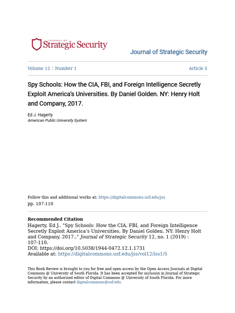 Spy Schools - How The CIA FBI and Foreign Intelligence Secretly | PDF ...