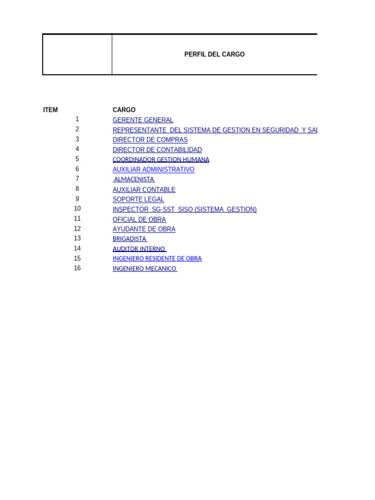 (M1) Manuales y Perfiles de Cargo | PDF | Seguridad y salud ocupacional ...