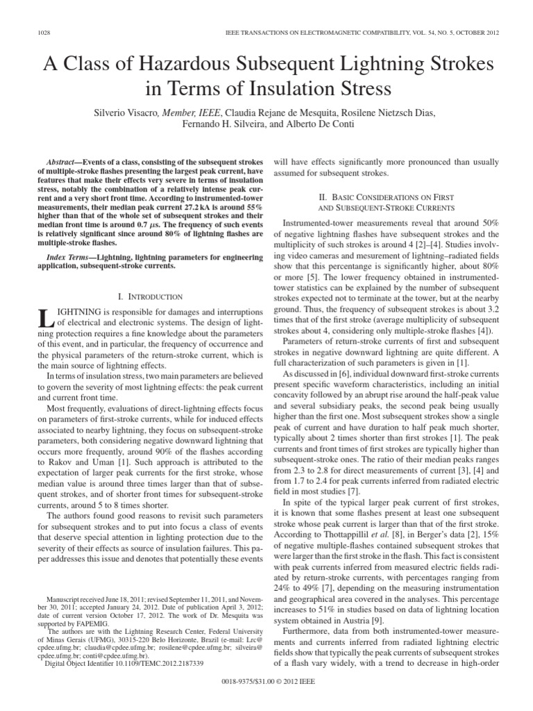 3 A Class of Hazardous Subsequent Lightning Strokes in Terms of ...