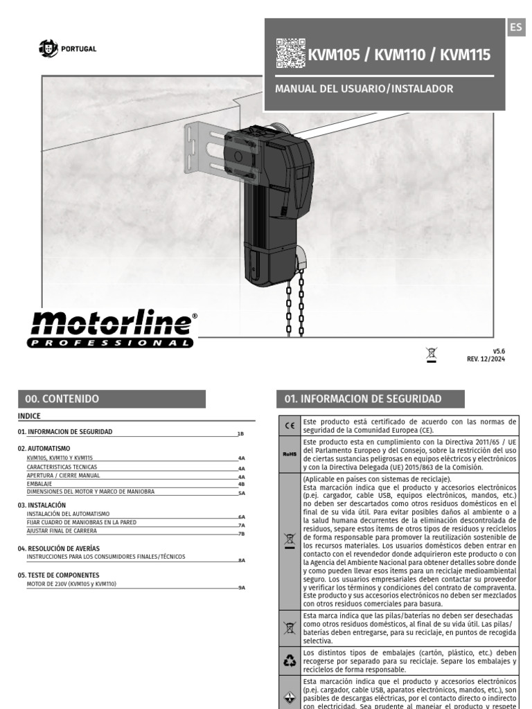 Manual de Instalación - Motorline | PDF | Residuos | Ingenieria Eléctrica