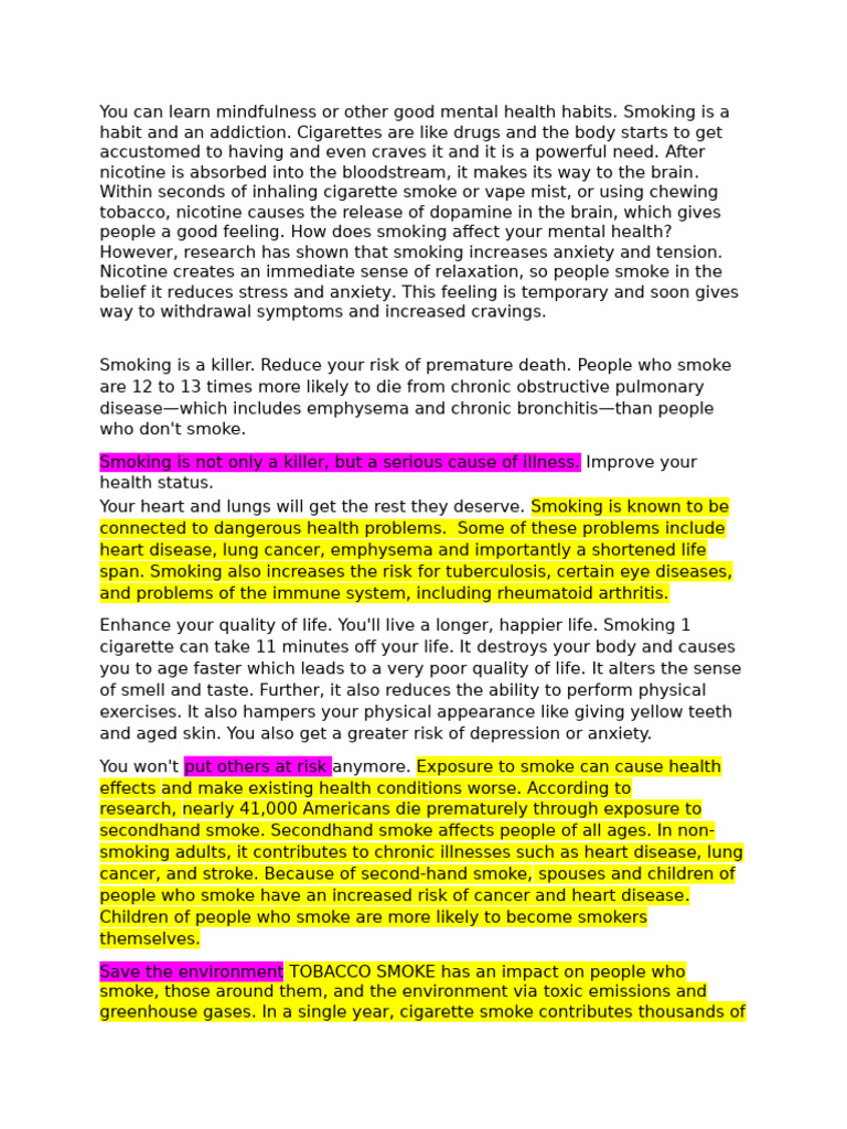 The Dangers of Smoking and Its Impact | PDF | Smoke | Smoking