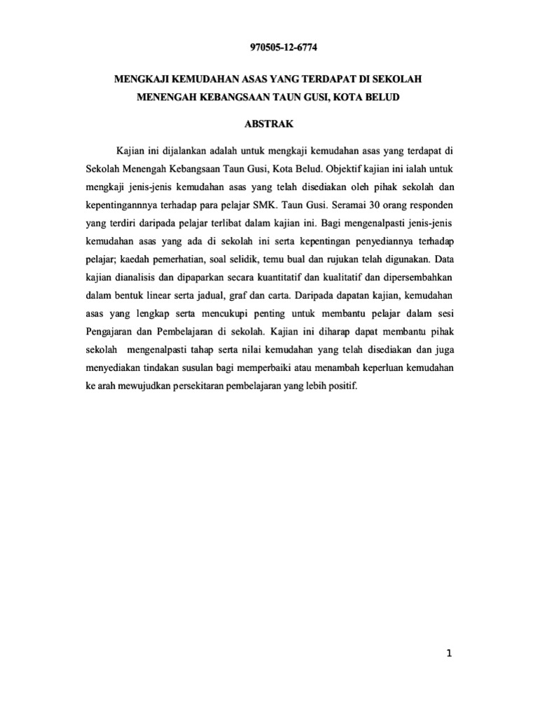 Contoh Kerja Kursus Pam Penggal 2 | PDF