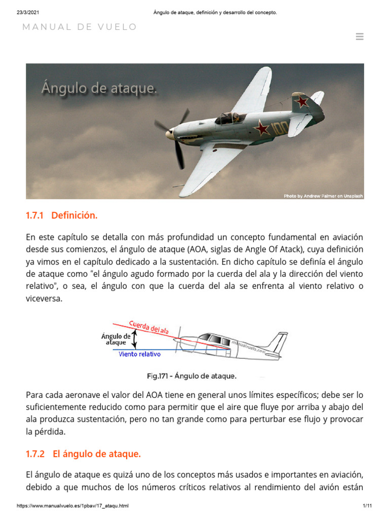 Definición del Ángulo de Ataque en Aviación | PDF | Levantar (Fuerza ...