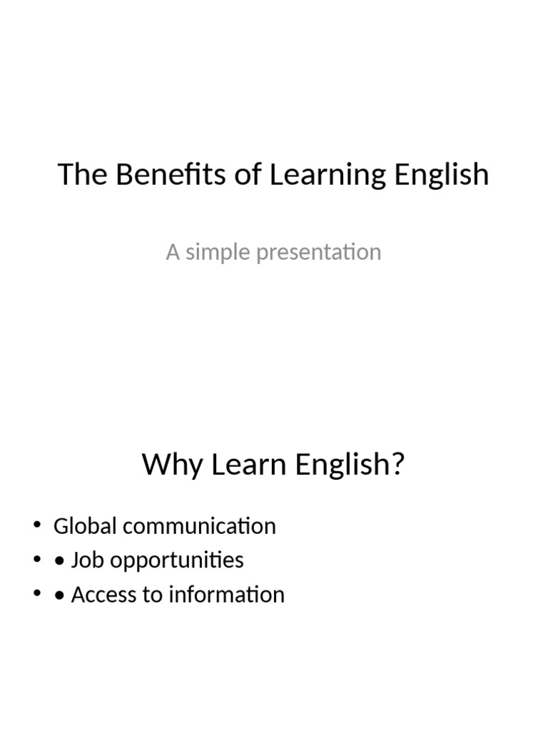 Benefits of Learning English Skills | PDF