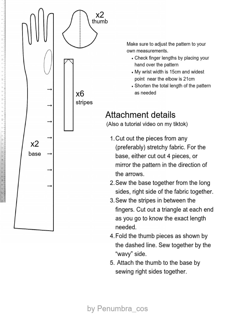 Gloves Sewing Pattern Instructions | PDF