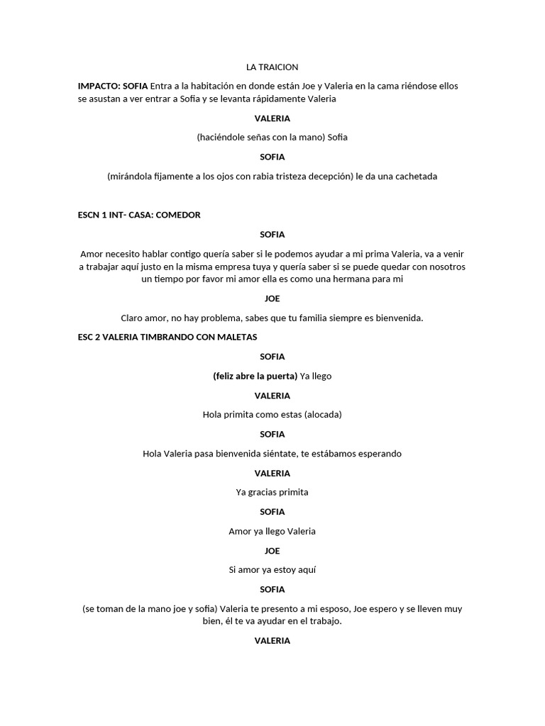 Traición entre primas y un esposo | PDF