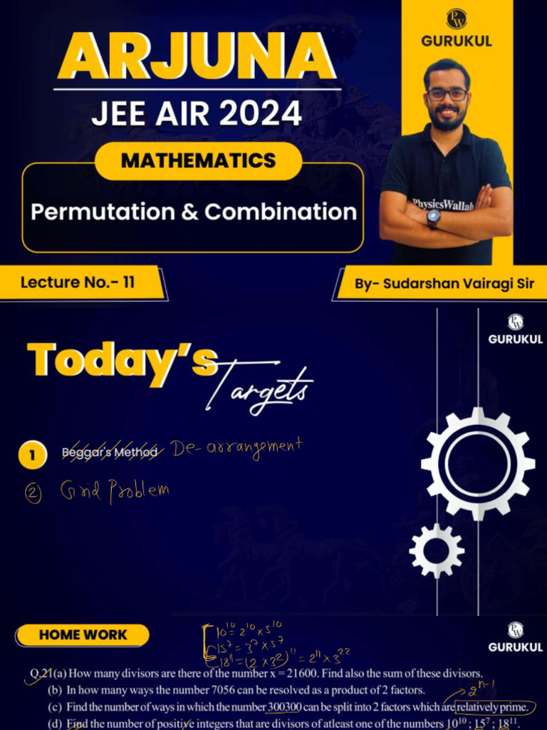 Permutation & Combinations 11 Class Notes | PDF