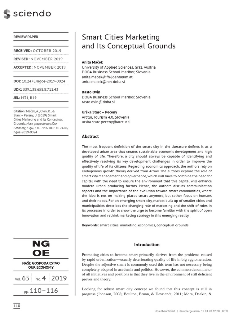 Smart City Marketing Concepts Explained | PDF | City | Economics