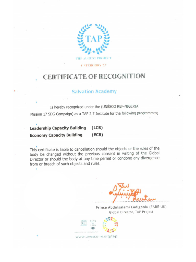 L&ecb Certificate | PDF