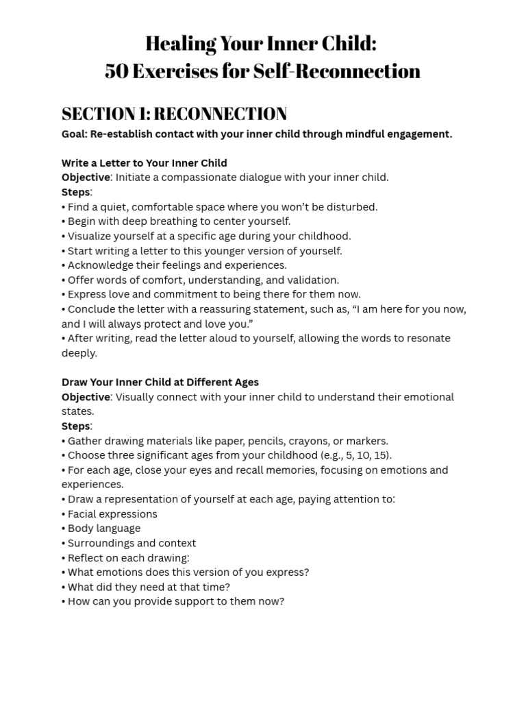 Inner Child Healing: 50 Exercises | PDF | Emotions | Love
