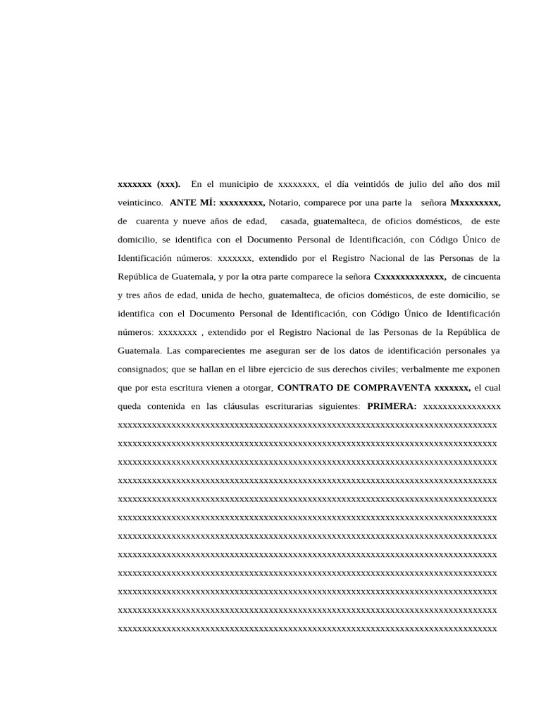 1 MATRIZ Contrato de Compraventa | PDF | Ley común