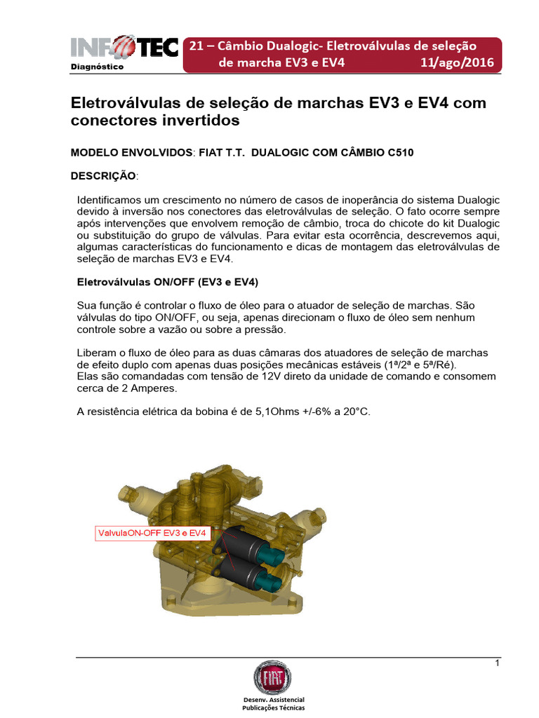 21 - Diagnóstico - Câmbio Dualogic | PDF | Conector elétrico