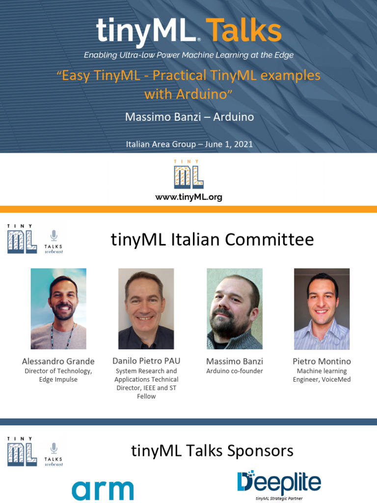 TinyML Talks Massimo Banzi 210601-1 | PDF | Arduino | Computer Science