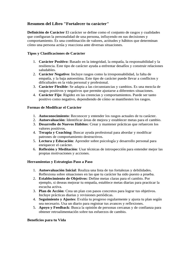 Fortalecer Tu Carácter de Javier Urra | PDF | Desarrollo personal ...